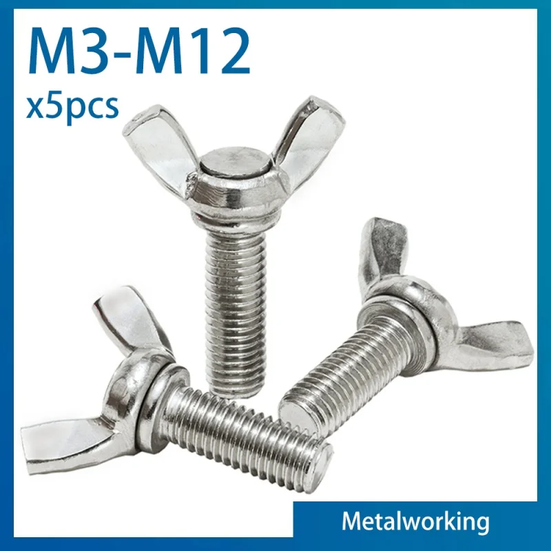5pcs/lot Butterfly Wing Bolts M3 M4 M5 M6 M8 M10 M12 Hand Tighting Wing ...
