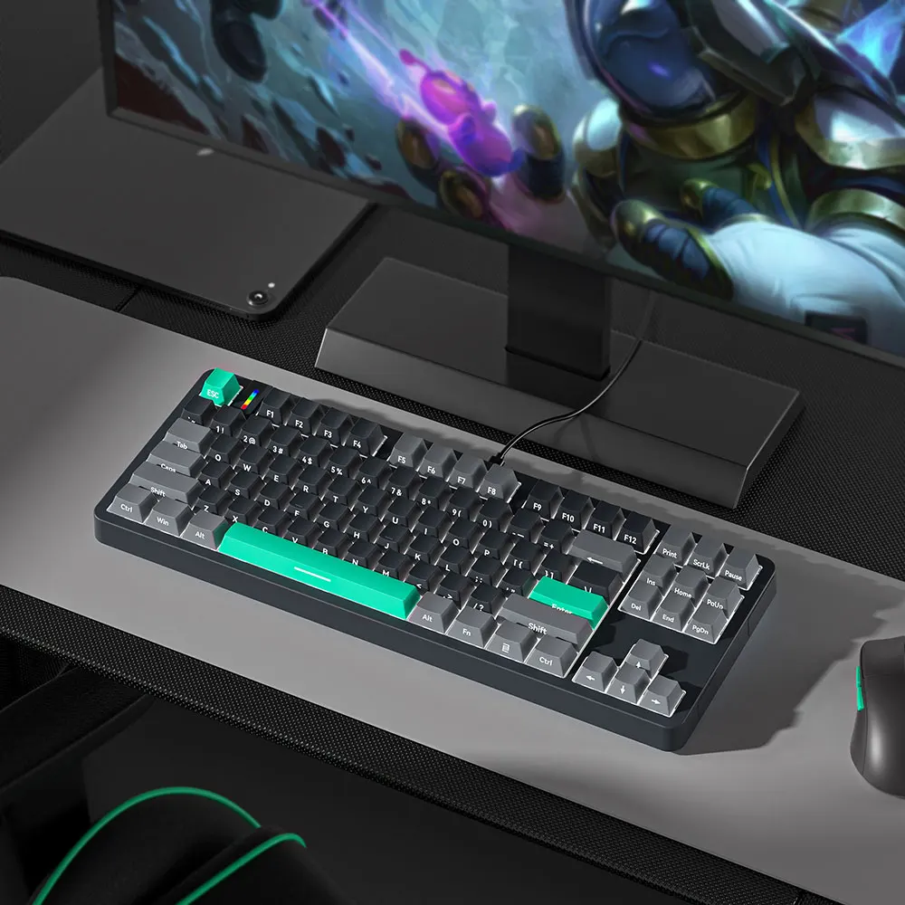 FURYCUBE G87 Gasket 87 Keys PBT Keycaps Wired Mechanical Keyboard | Unendingtech