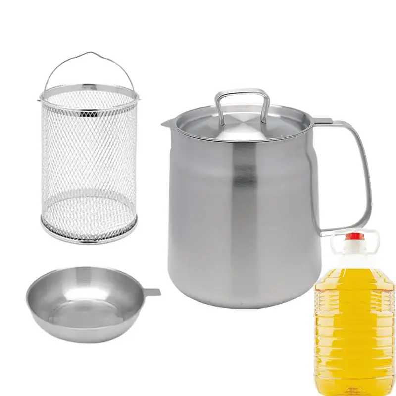 Stainless-Steel-Grease-Container-Oil-Grease-Container-Strainer-With ...