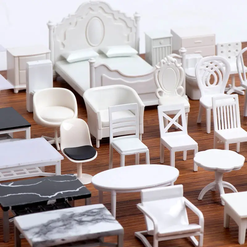 2pcs-4pcs-1-20-scale-Miniature-Dollhouse-Furniture-Table-Chair-Cabinet ...