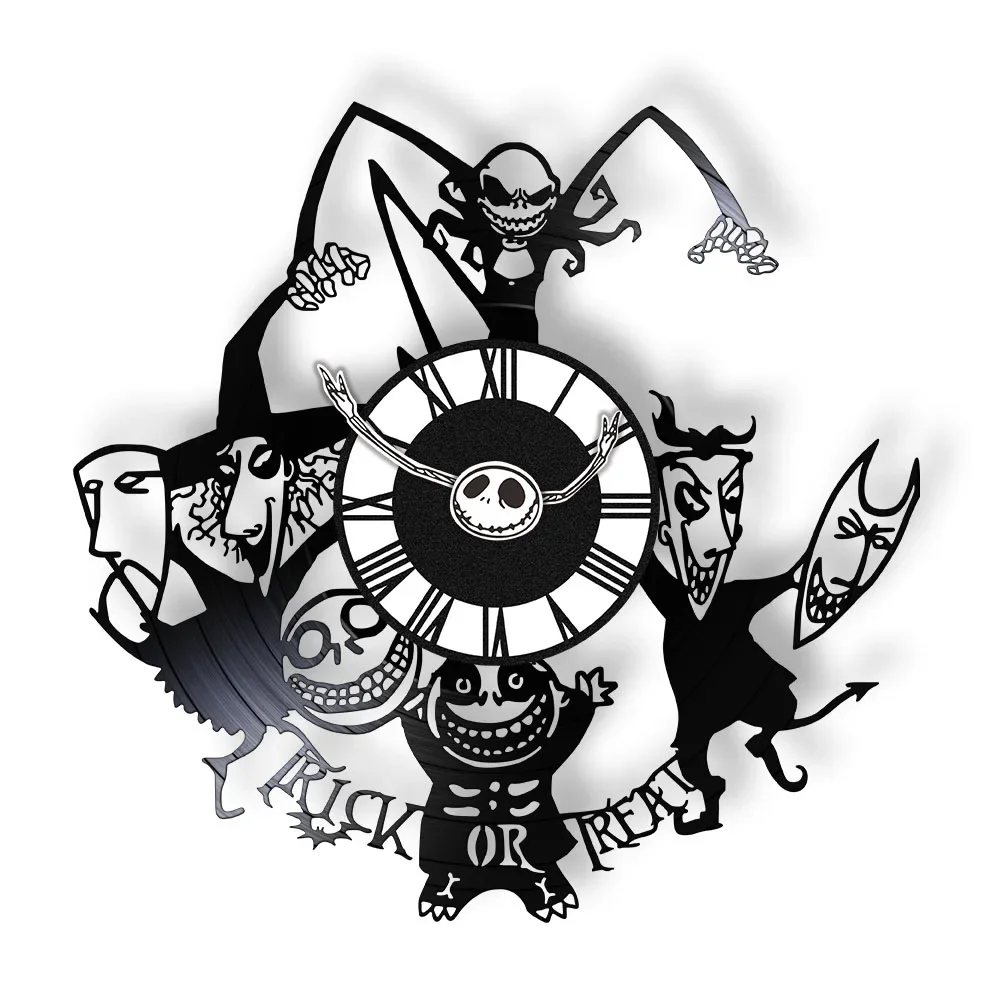 Trick-Or-Treat-Halloween-Nightmare-Vinyl-Record-Wall-Clock-For-Home ...