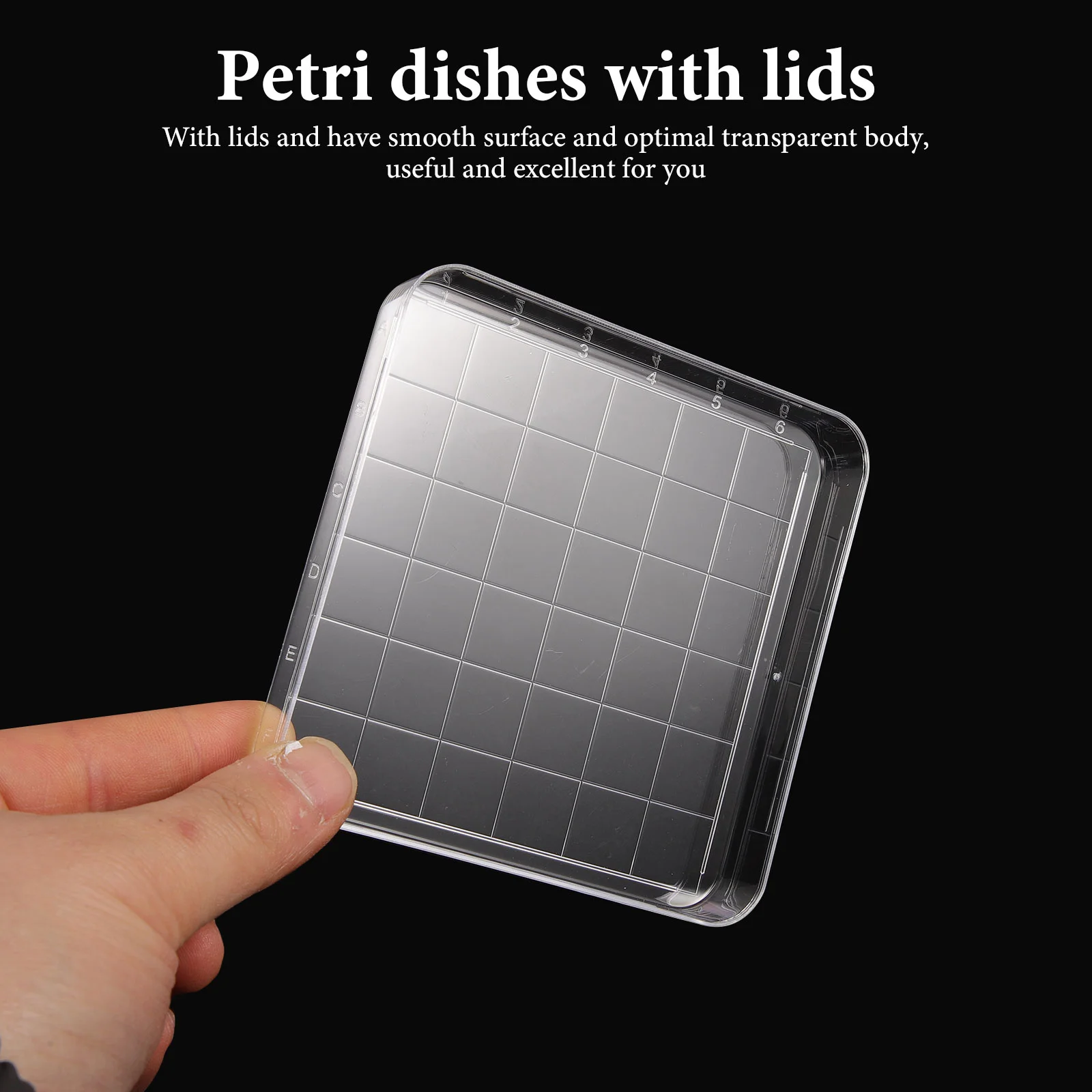 Iplusmile Plastic Petri Dishes 36 Grid Square Sterile Lab Petri Plate ...