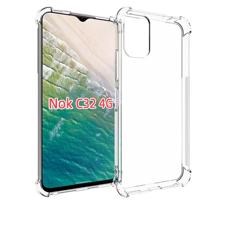 For-Nokia-C32-4G-Mobile-Phone-Case-Transparent-All-inclusive-TPU-Four-corner-Drop-resistant ...
