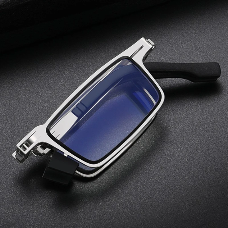 Unisex Folding Reading Glasses Full Metal Frame Anti Blue Light ...