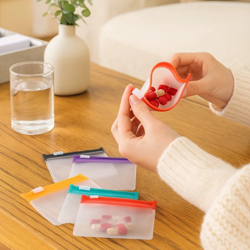 7pcs Pill Pouch Bags，Reusable Zippered Pill Pouch Set， Medicine ...