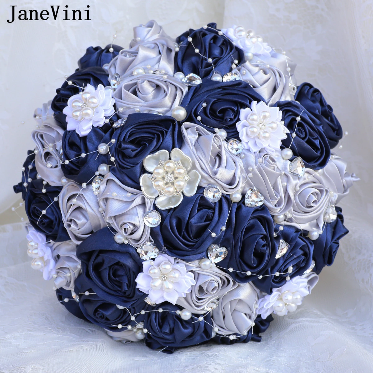 Navy Blue And Silver Wedding Flowers