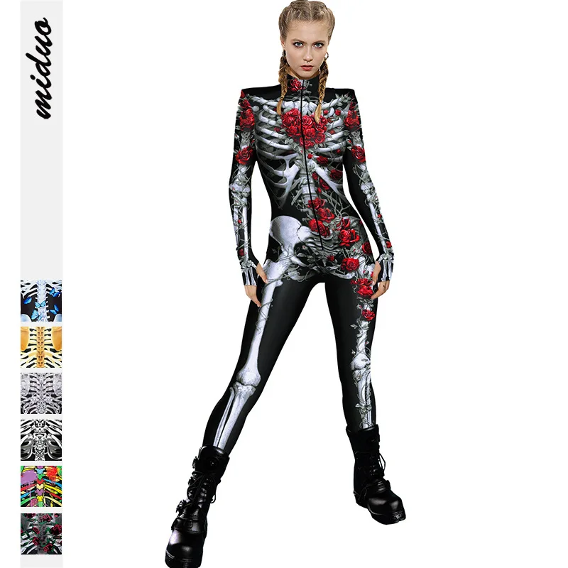3D Rose Print Scary Cosplay Clothes Sexy Female Cosplay Fancy Outfits ...