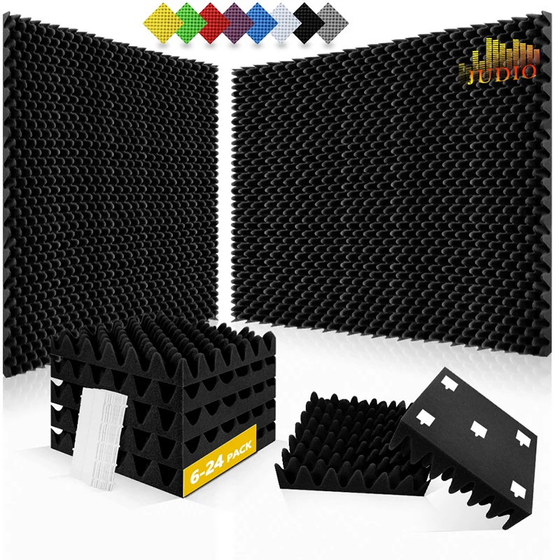 Noise Insulation Foam Wall 6/12/24 Pcs, Egg Crate Acoustic Foam Panels ...
