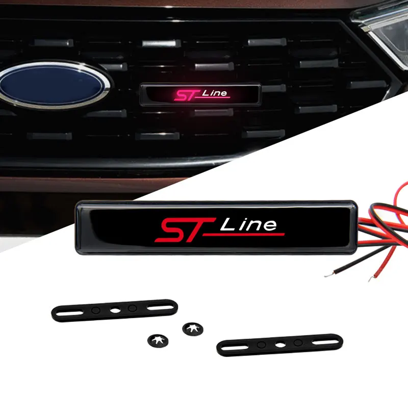 Auto-Exterior-Accessories-Car-Front-Hood-Grille-LED-Light-ST-Line-Logo ...