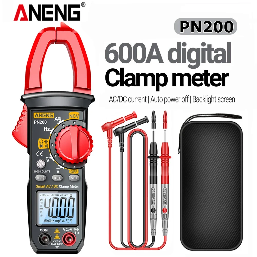 ANENG-PN200-Digital-Clamp-Meter-DC-AC-600A-Current-4000-Counts ...