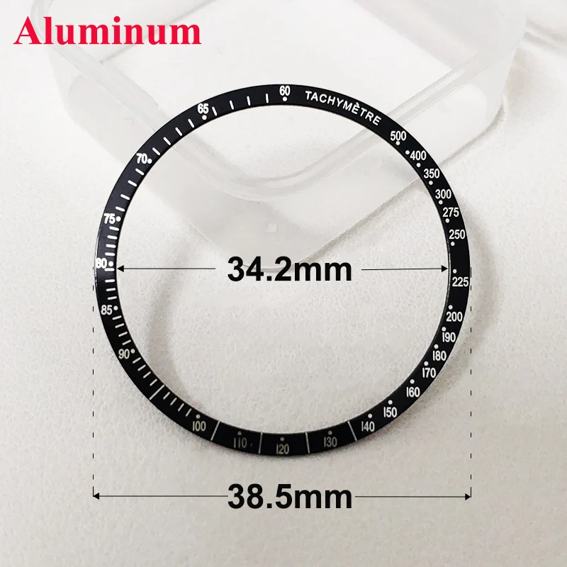 Flat 38.5mm*34.2mm Aluminium Bezel Insert Fit For 40mm to 42mm Speed ...