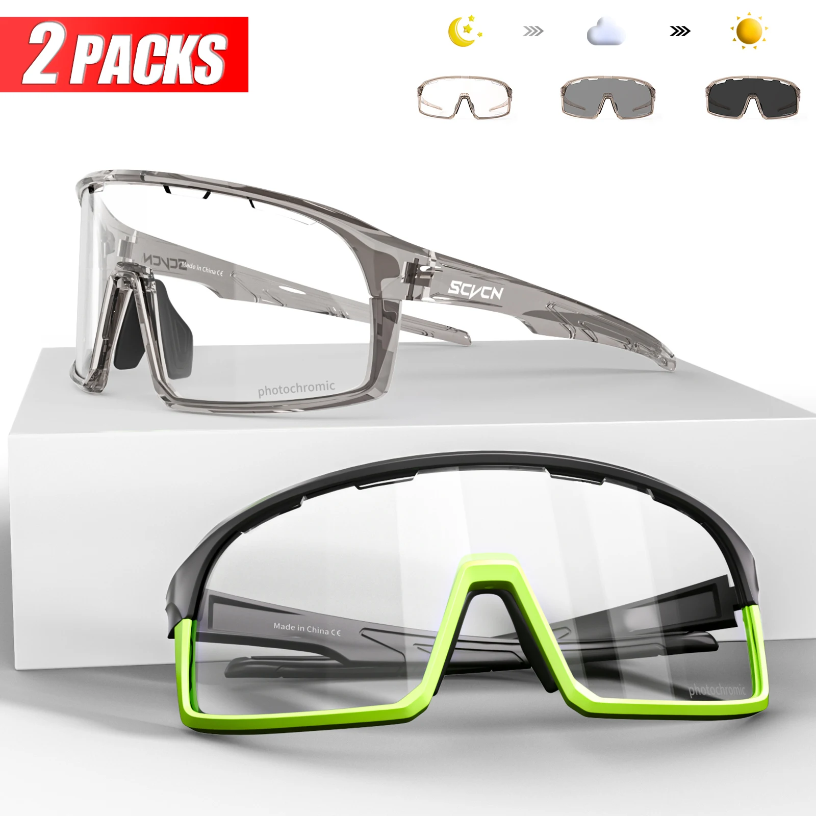 SCVCN Photochromic Sunglasses Women Outdoor Cycling Glasses Men Mtb ...