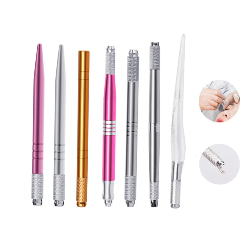 Manual-Tattoo-Pen-with-10pcs-Blade-Tebori-Microblading-Permanent-Makeup ...