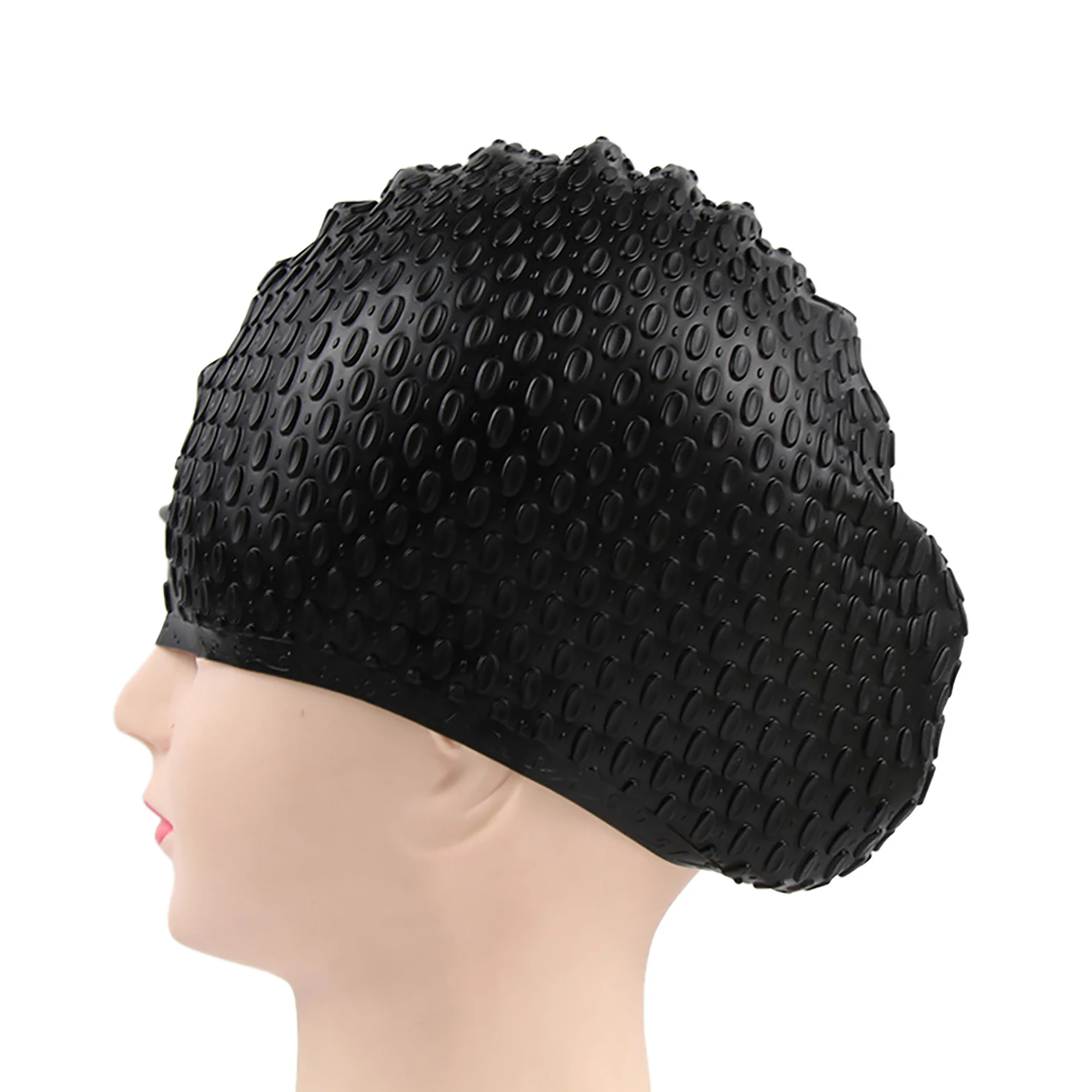 Swimming cap water drop cap diving silica gel boys and girls adult long ...