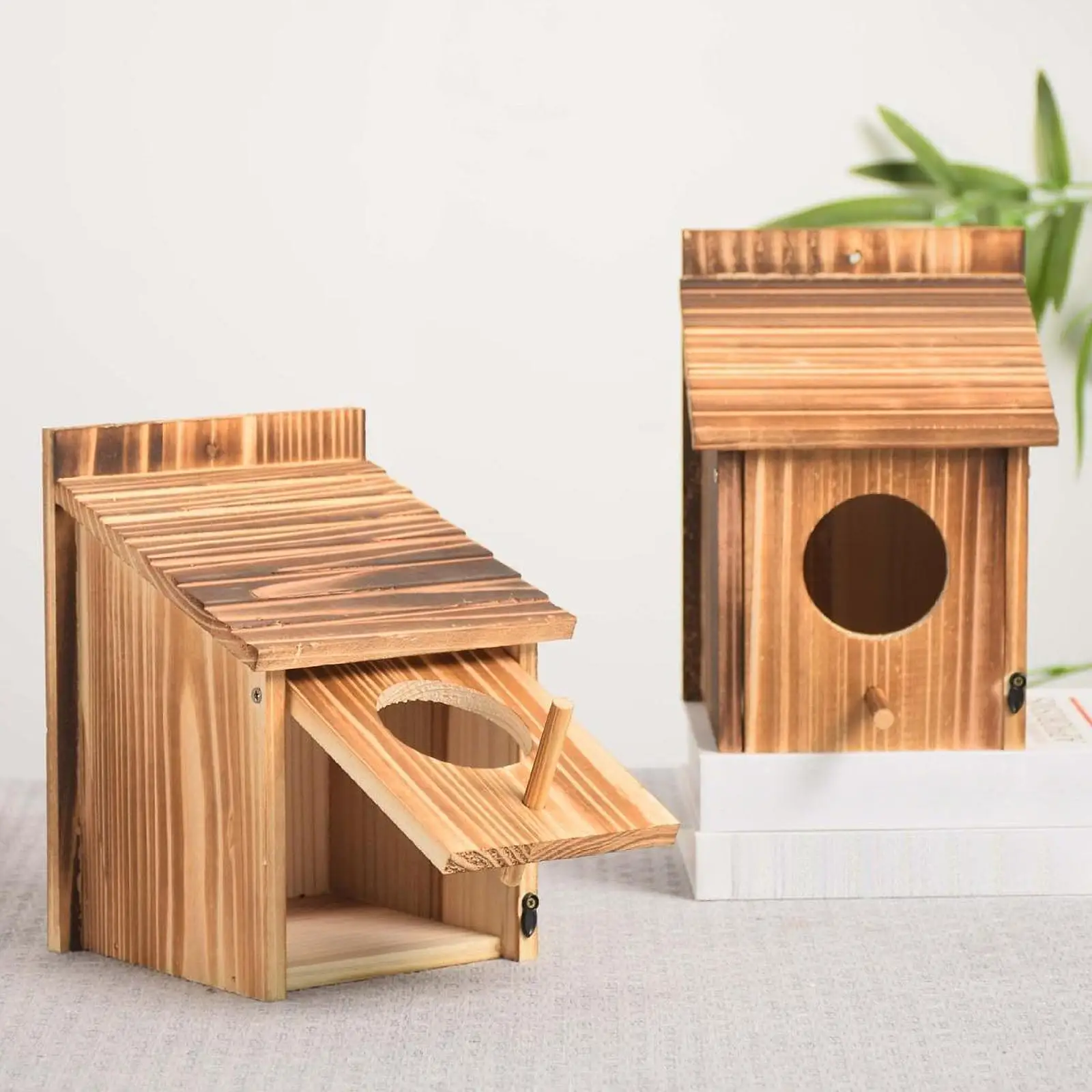Wooden Bird Nest Bird House For Outside Wooden Bird Box For Outdoor ...