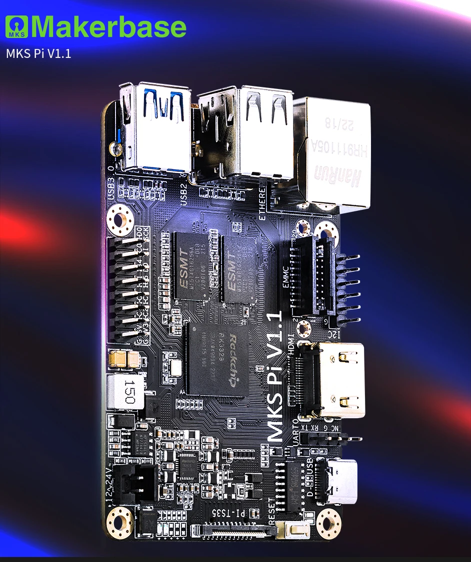 Makerbase-mks Pi Placa Quad-core 64bits Soc Onboard Klipper 3.5 Tela Sensível Ao Toque Para ...