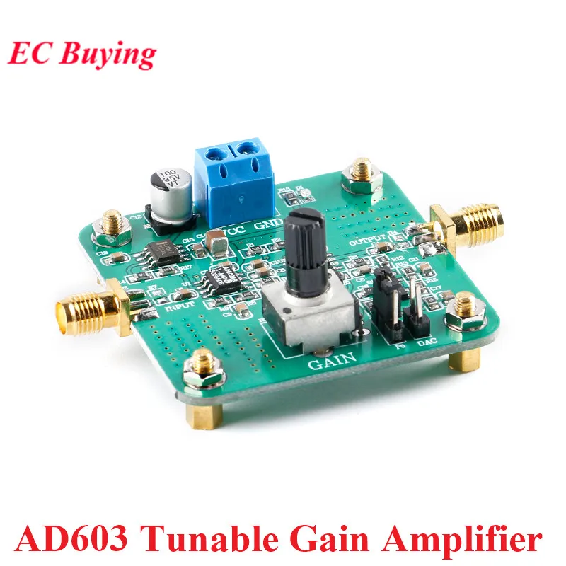 AD603 Tunable Gain Amplifier Module DA Input Programmable Adjustable Gain Voltage Controlled ...