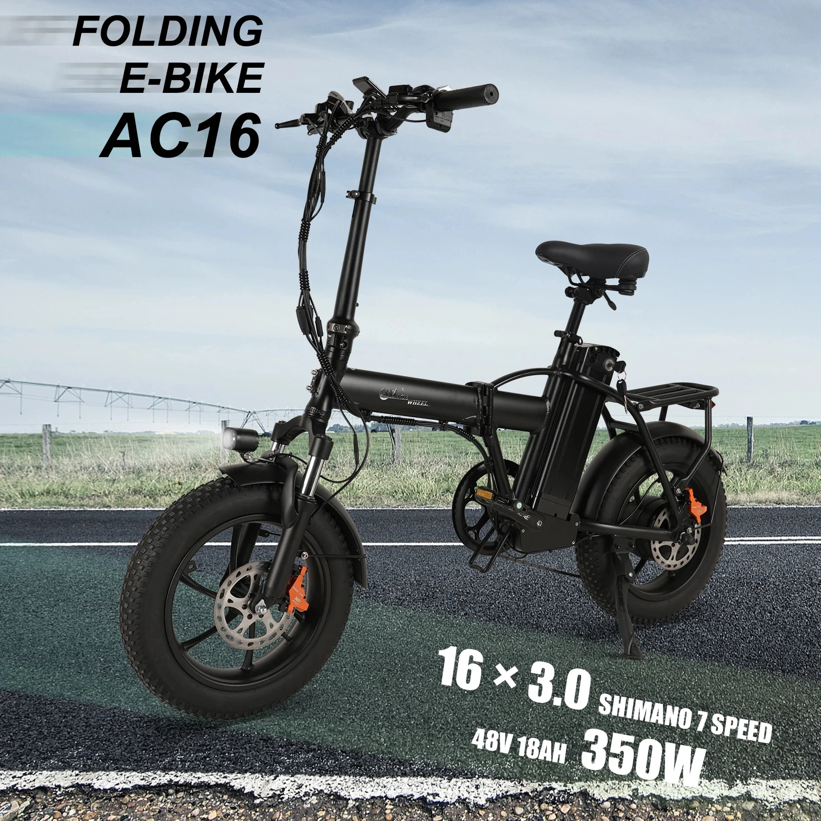 CMACEWHEEL-350W-Electric-Bike-48V-18AH-Folding-Mountain-Ebike-16Inch ...