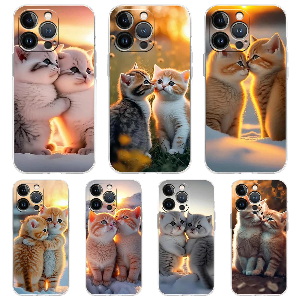 Kiss-Cat-Cute-Kitten-Phone-Case-for-iPhone-15-14-13-12-Pro-Max ...