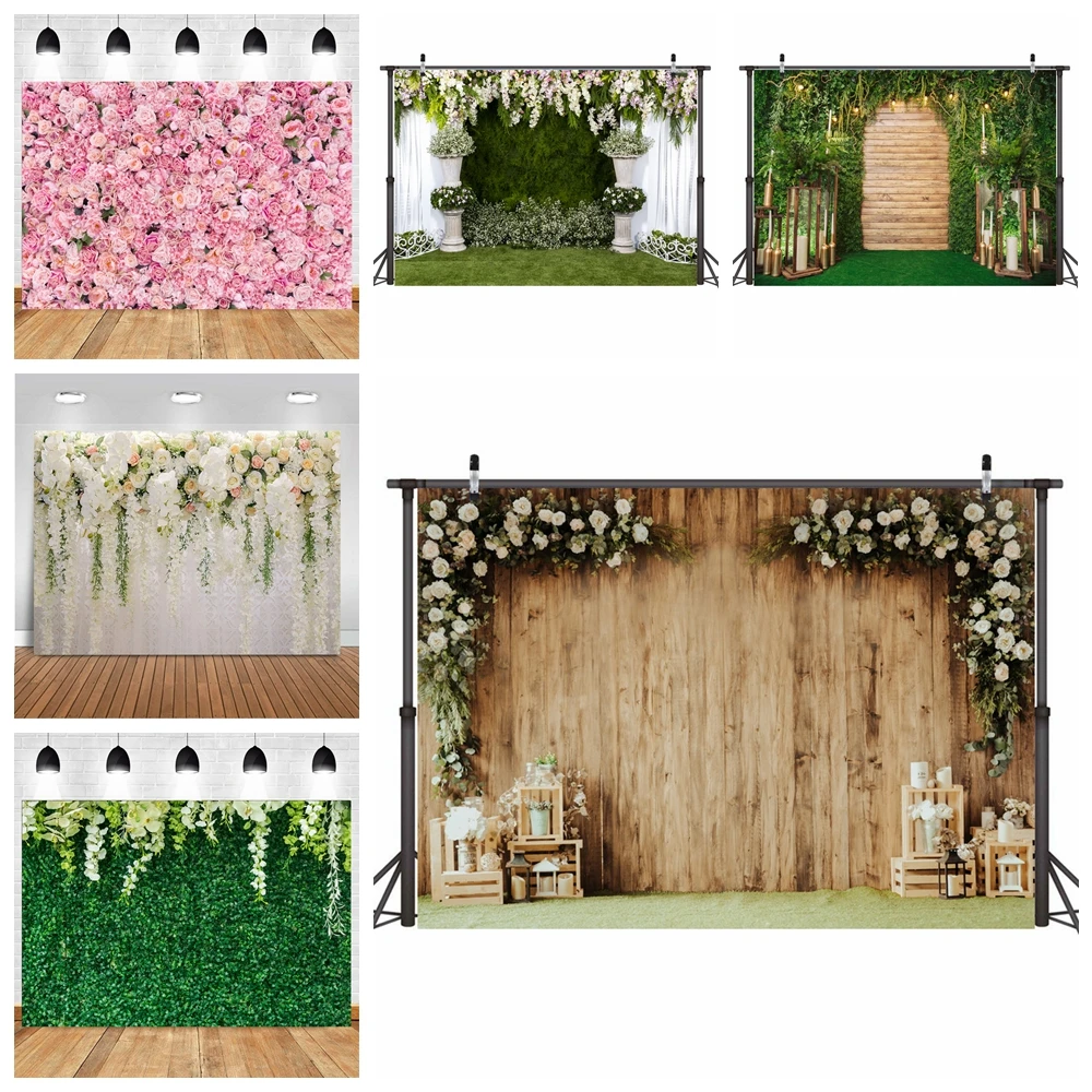 Wedding-Ceremony-Photo-Background-Rose-Flower-Wall-Stage-Bridal-Shower ...