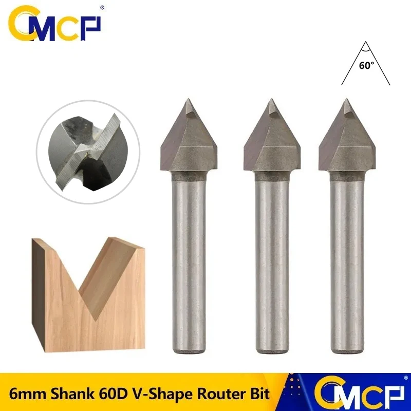 CMCP-V-Slot-Milling-Cutter-6mm-Shank-10mm-Diameter-60-Degree-Wood ...
