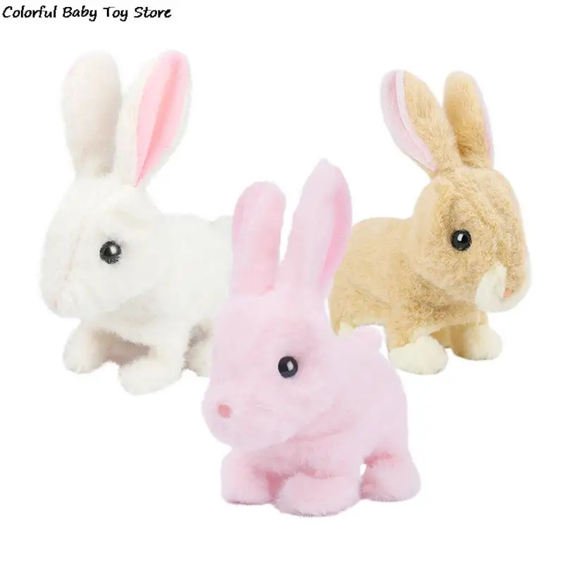 Electronic Plush Rabbit Toy Robot Bunny Walking Jumping Running Animal ...