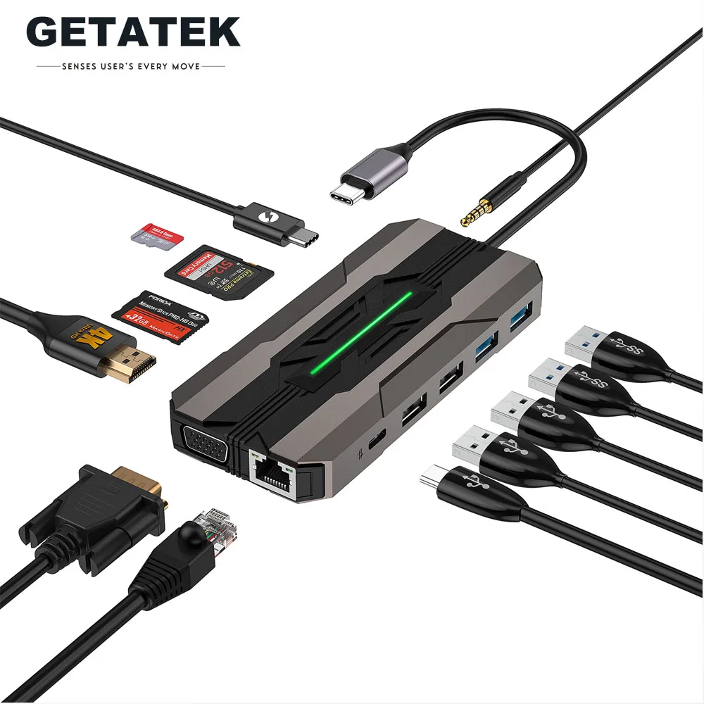 Getatek-13-IN-1-USB-C-Hub-Docking-Stations-SD-Card-Reader-1000M-RJ45 ...