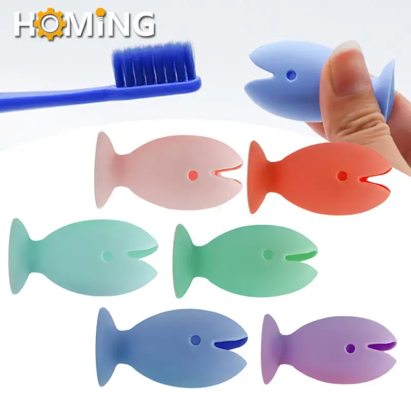Tooth-Brush-Cover-Stand-Cute-Fish-Shape-Silicone-Suction-Cup-Toothbrush ...