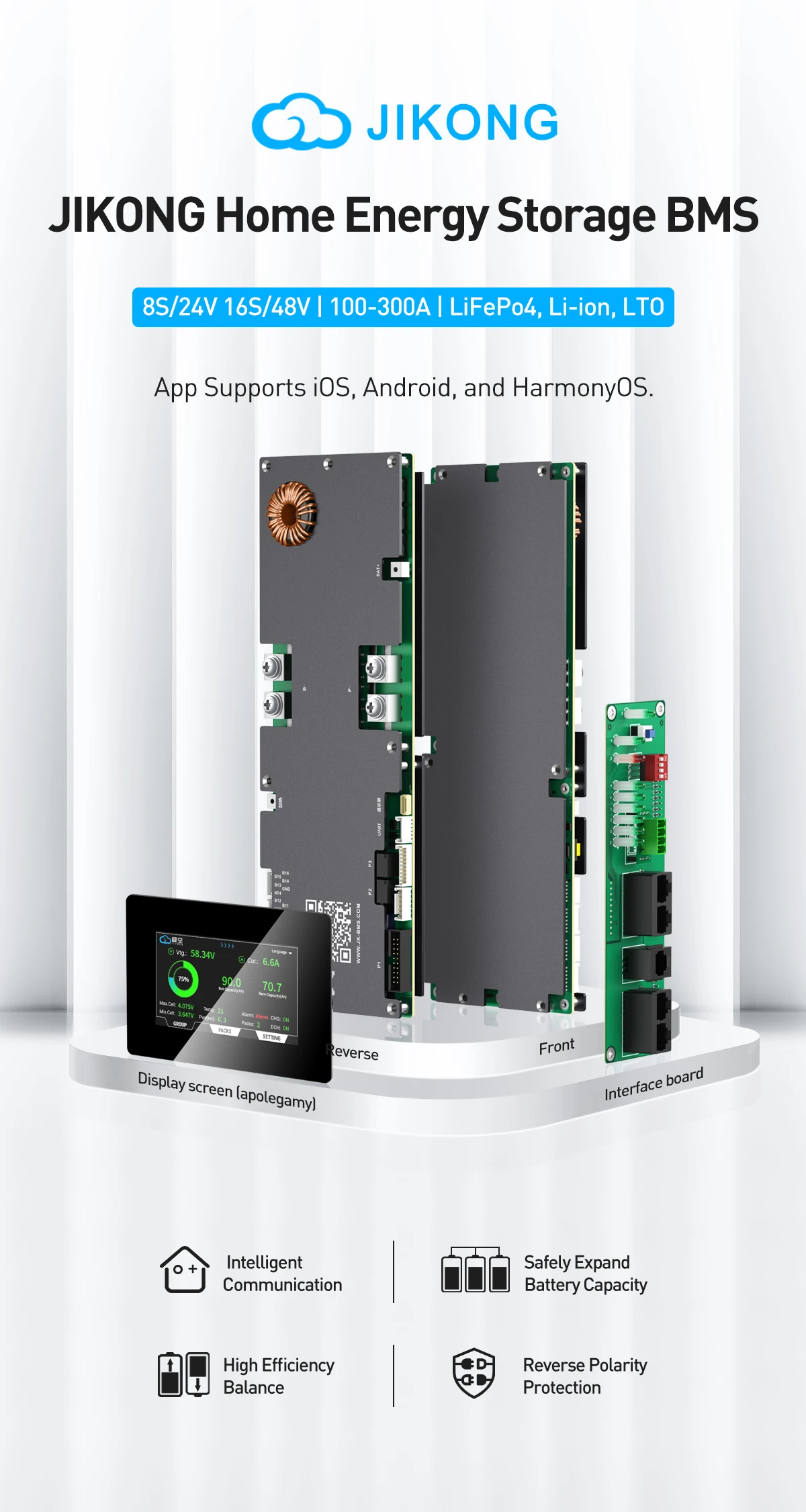 JIKONG V19 JK-PB2A16S30P Балансировщик энергии для литиевых ...