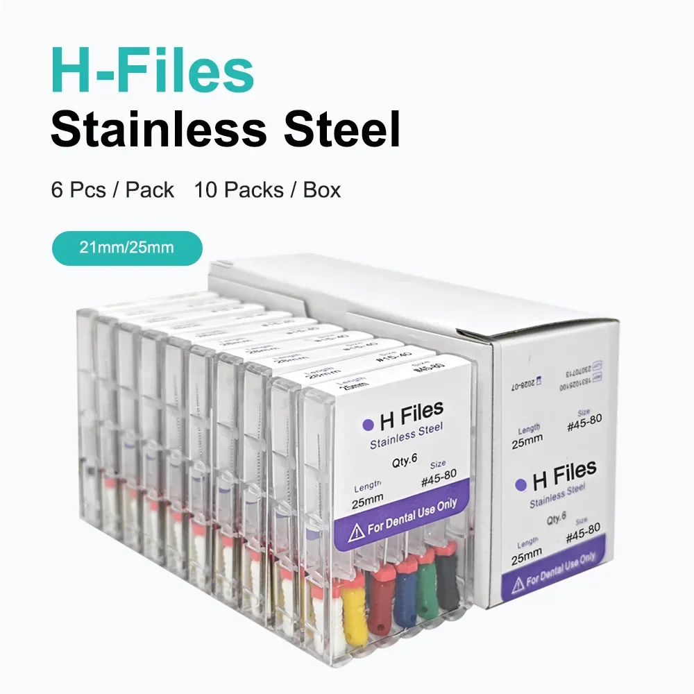 10-Boxes-Pack-Dental-Hand-Use-H-Files-21cm-25mm-Stainless-Steel ...