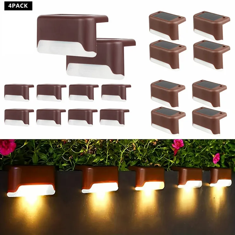 4Pack-LED-Solar-Stair-Light-Lamp-Waterproof-Passage-Courtyard-Guardrail ...