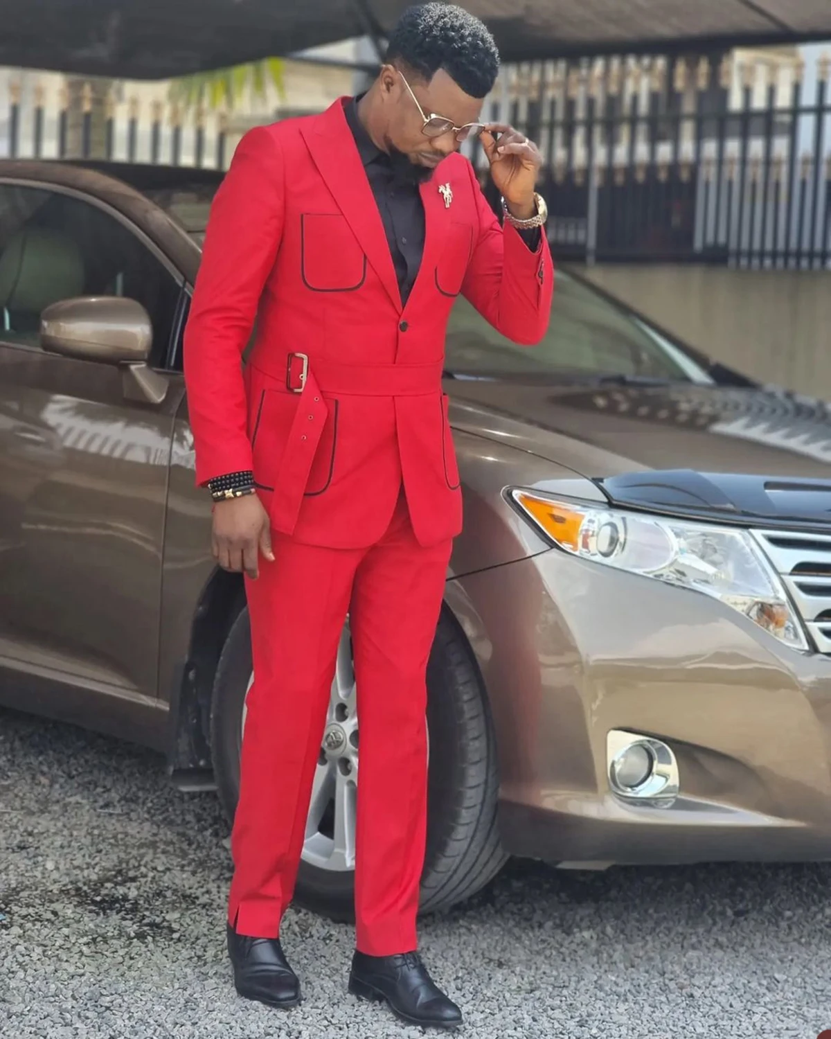 Fashionable Men Red Suits