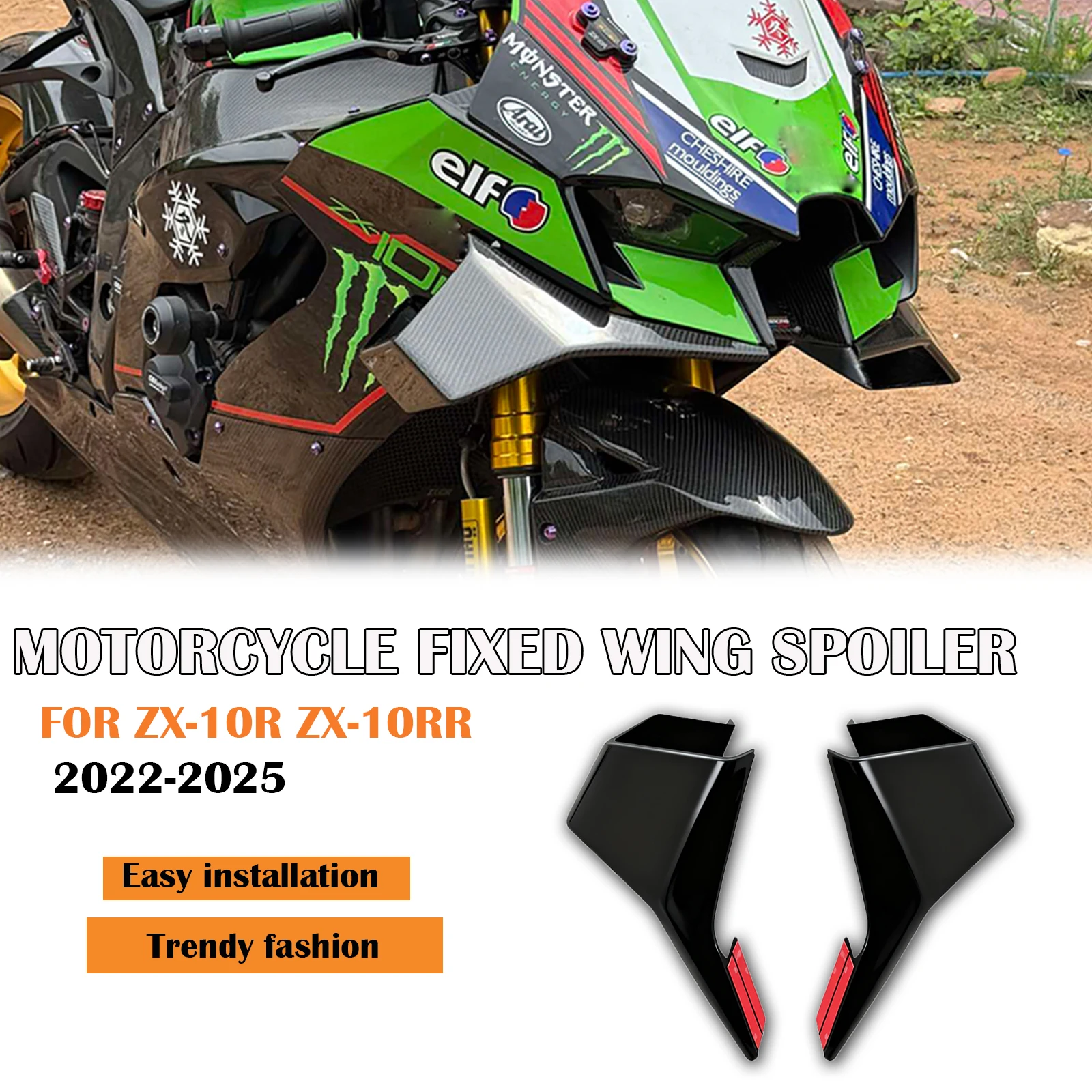 Motorcycle Side Winglet Spoiler For Kawasaki ZX-10R ZX-10RR 2022-2025 ...