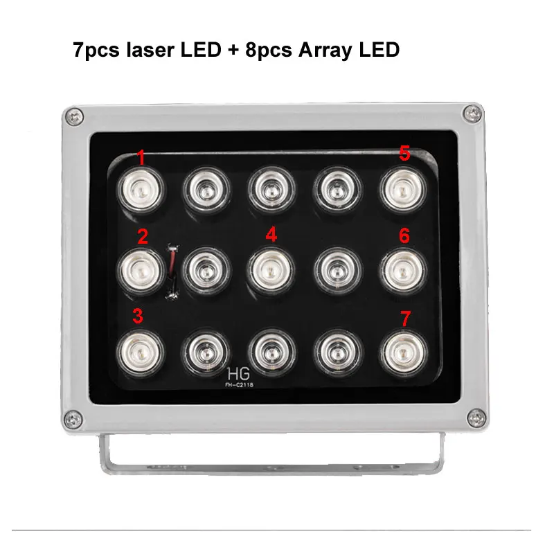 200m-IR-Distance-7pc-Laser-Illuminators-15pcs-Infrared-Array-LED ...