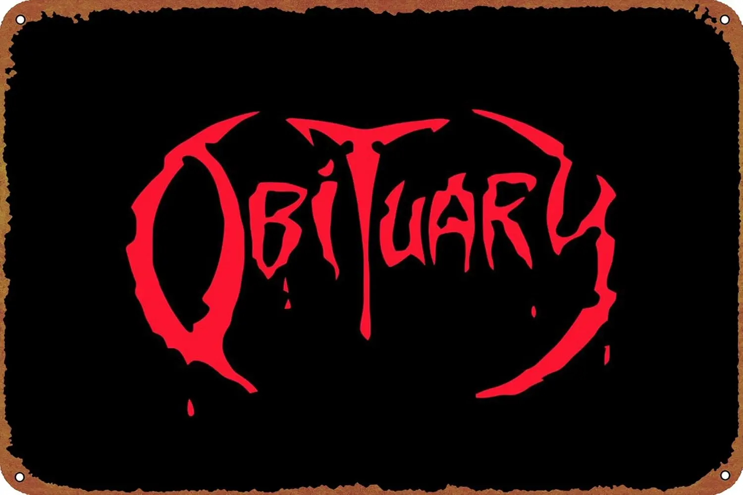 Obituary Music Poster Vintage Tin Sign Unique Metal Wall Decor for Home ...