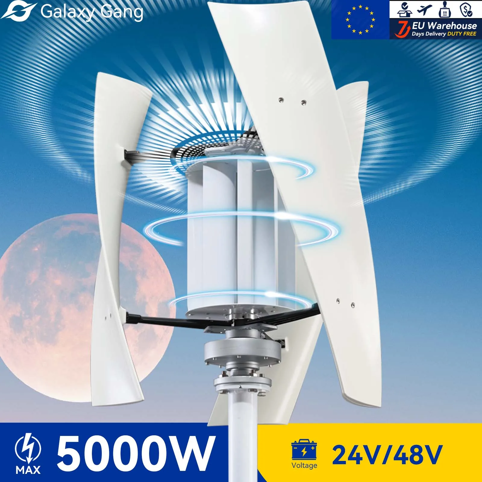 Galaxy Gang 5KW 5000w Vertical Axis Maglev Windmill Turbine High ...