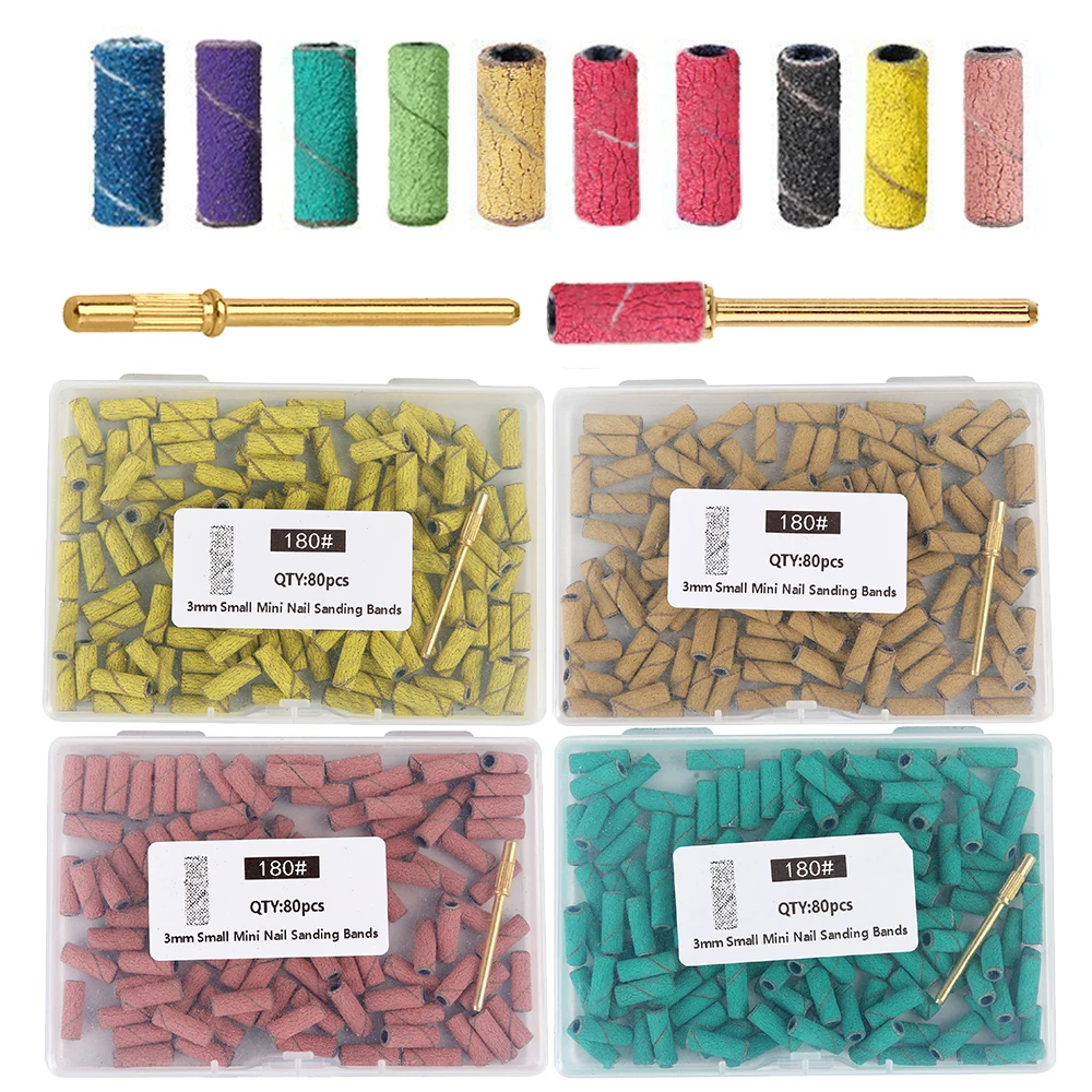 80PCS 3mm Small Nail Sanding Bands Set For Nail Drilling Milling ...