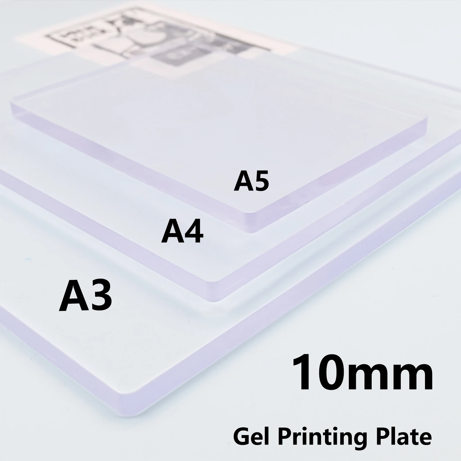 Thickened 10mm Gel Plate A5 A4 A3 Gel Printing Plate Reusable Gel Plate ...