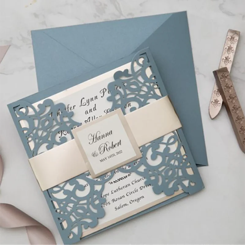 Lake-Blue-Flower-Laser-Cut-Invitation-Cards-Wedding-Engagement-Birthday ...