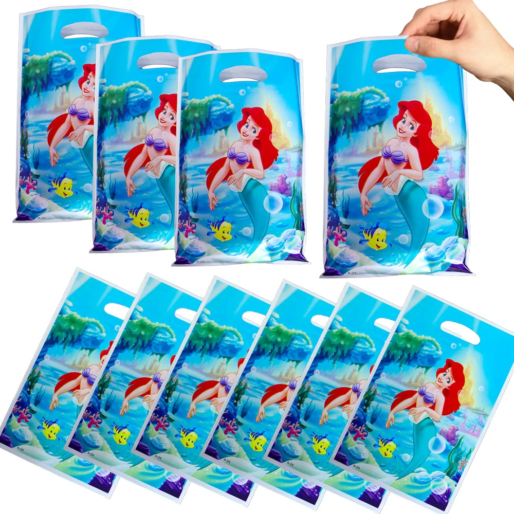 10-50pcs-The-Little-Mermaid-Plastic-Gift-Bag-Kids-Birthday-Party-Baby ...