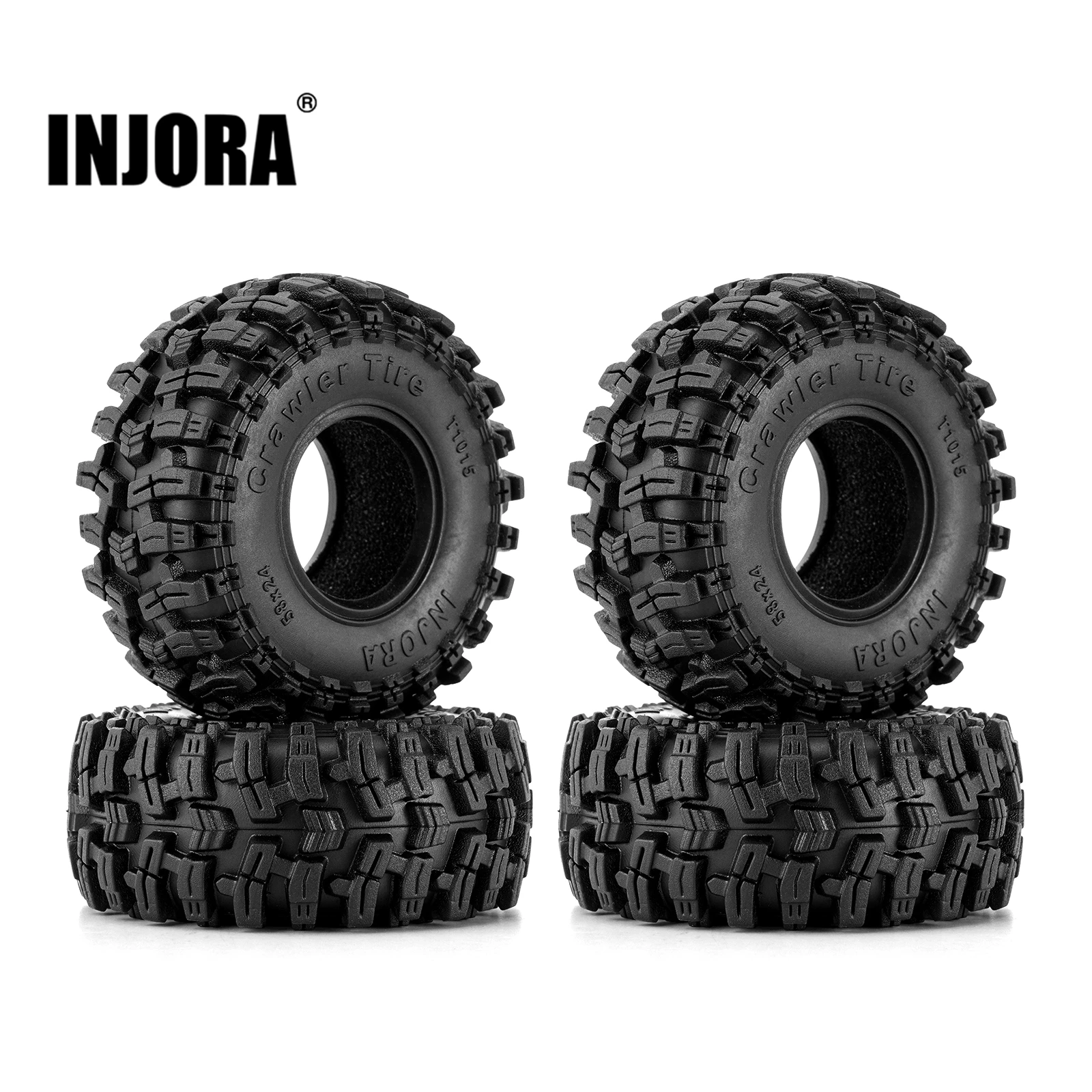 INJORA 58*24mm Swamp Stomper 1.0" Wheel Tires for 1/24 1/18 RC Crawler ...