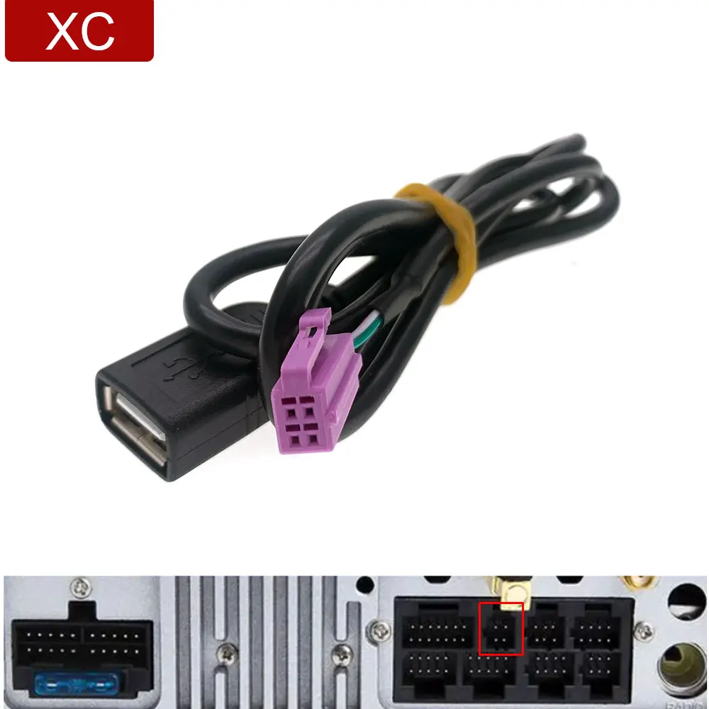 4 Pin Usb Car Cd Stereo Radio Harness Adapter Cable Connector For Vw ...