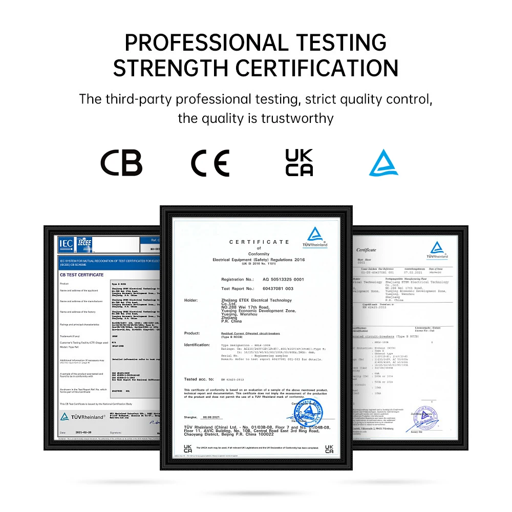 Etek Rcd Rccb 타입 B 접지 누설 잔류 전류 회로 차단기 Evse 2p 4p Ac 40a 63a 티몬