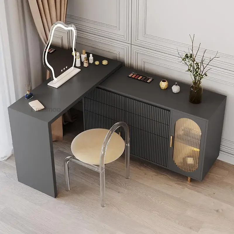 Modern Simple Cream Color Dressing Table Storage Cabinet Desk ...