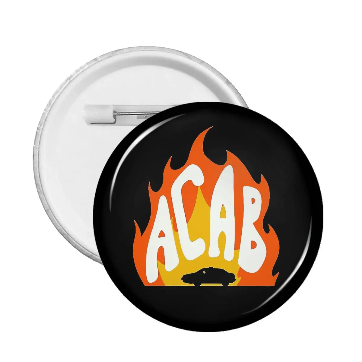 Acab Fire Soft Button Pin Customizable Broochboyfriend Creative Brooch ...