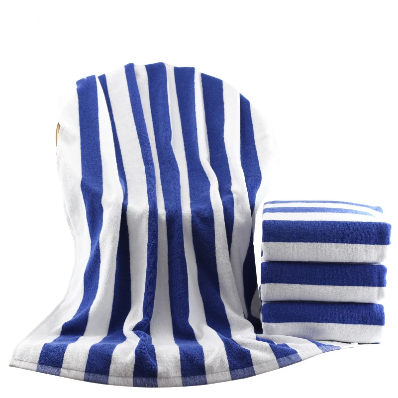 Large Size 100% Turkish Cotton Stripe Bath Towel Soft Absorbent Towels ...