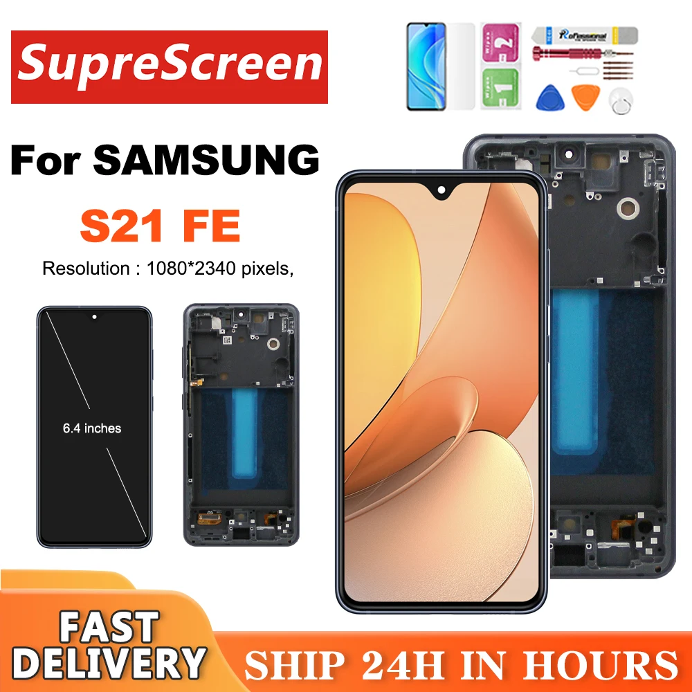 OLED S21FE Display For Samsung S21 FE 5G G990 G990B G990U G990B/DS LCD ...