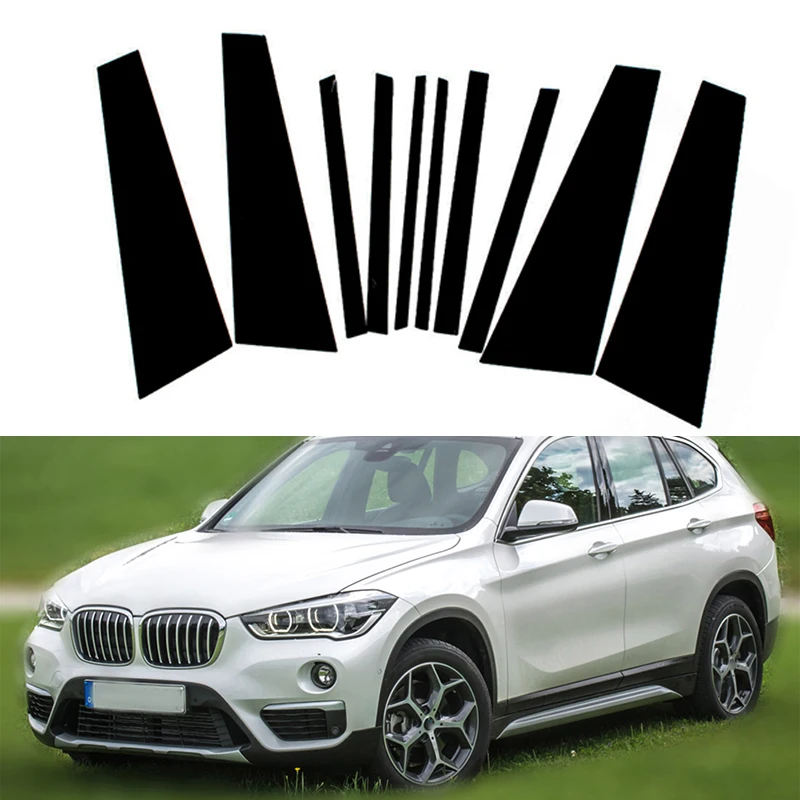10Pcs Gloss Black Pillar Posts Door Side Window Molding Trim Cover Fit ...