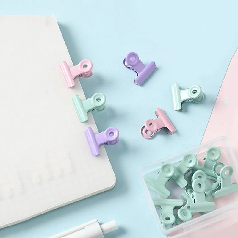 12Pcs-Macaron-Color-Binder-Paper-Clips-Notes-Letter-Paper-Clip-Office ...