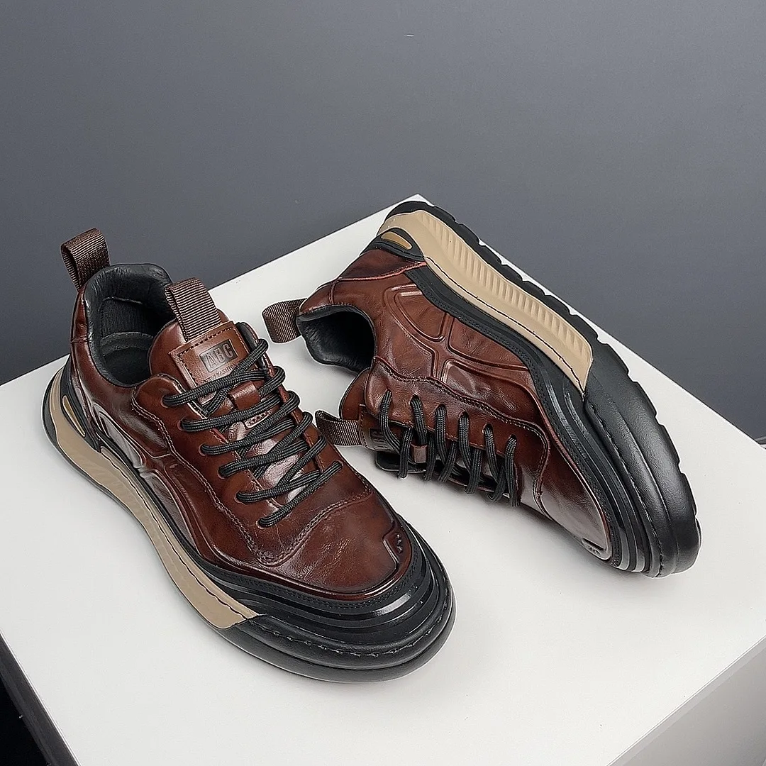 Men's Genuine Leather Casual Shoes Luxury Designer Non Slip Walking ...